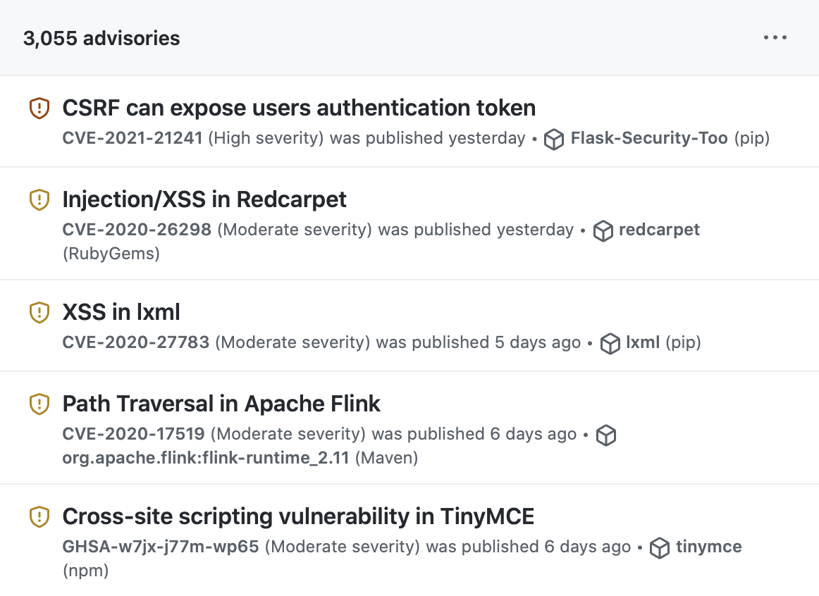 Features · Security · Software Supply Chain · Github