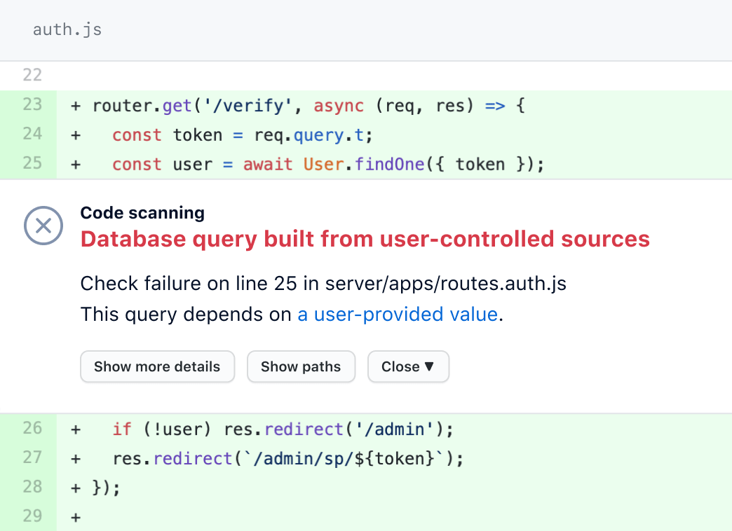 Features · Security · Github